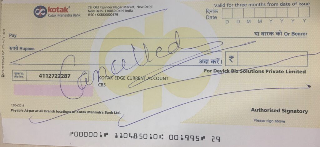What is a Cancelled Cheque & How to write a Cancelled Cheque?